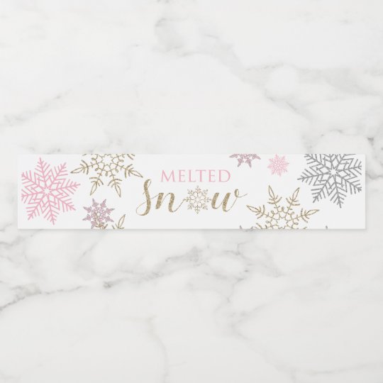 Melted Snow Water Bottle Labels | Zazzle.com