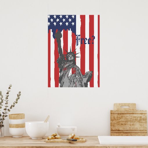 Melting American Flag Statue of Liberty Freedom Poster | Zazzle