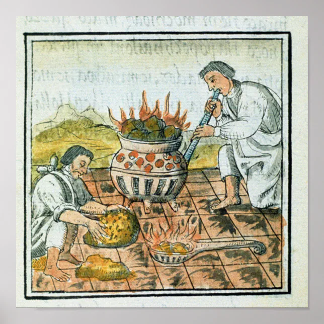Melting and casting gold in the Aztec empire Poster | Zazzle