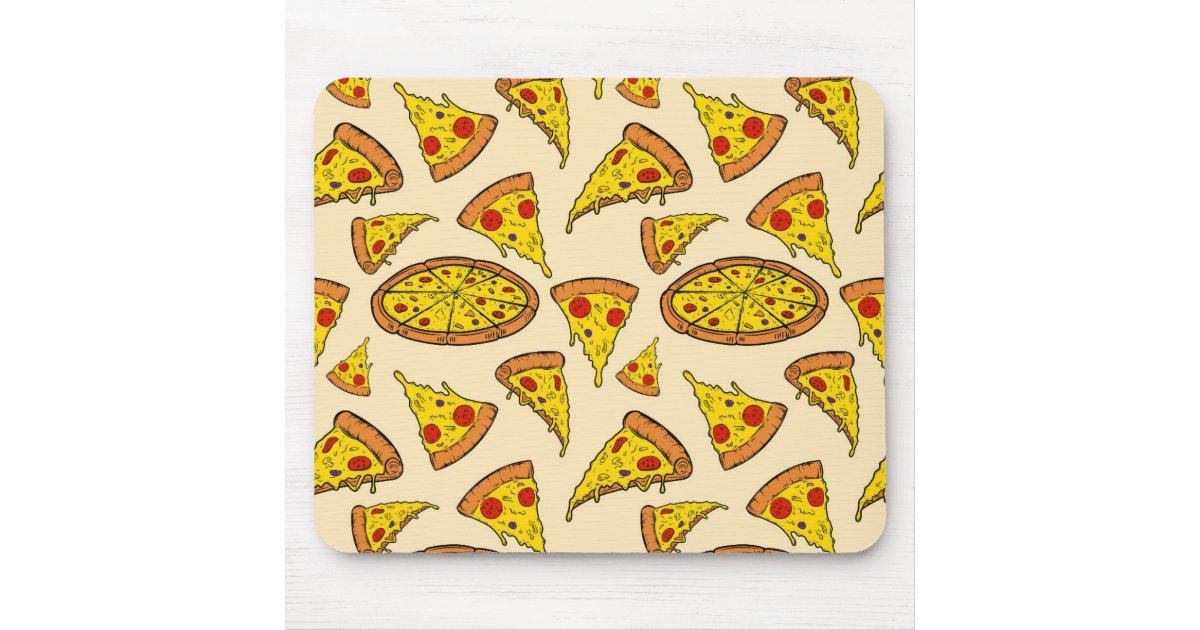 Melting Cheese Pizza Pattern Mouse Pad | Zazzle
