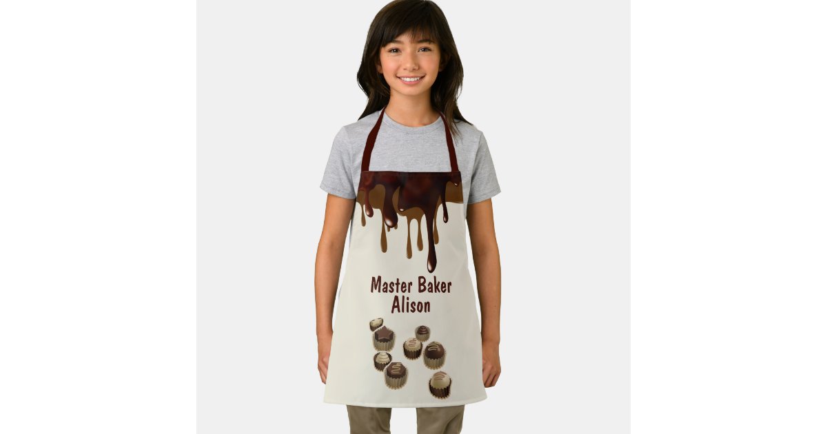 Melting Chocolate Chocolates Master Baker Kids Apron | Zazzle