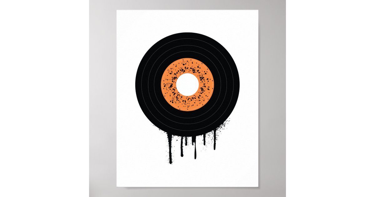 Melting Dripping Vinyl Lp Record Poster | Zazzle