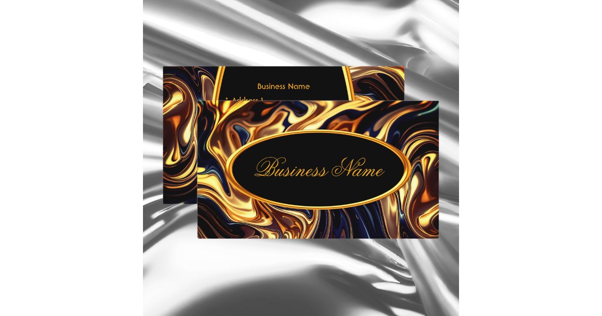 Melting Fire Gold Orange Black Liquid Business Card | Zazzle