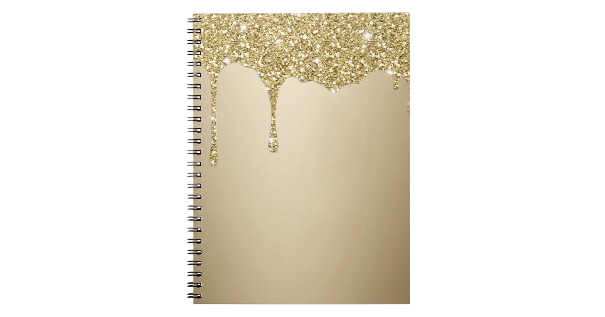 Melting Gold Glitter Notebook | Zazzle