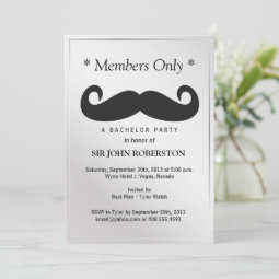 Members Only Bachelor Party Invitation | Zazzle