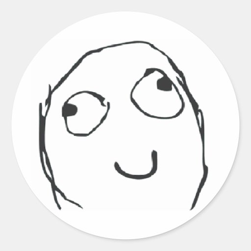 MEME DERP CLASSIC ROUND STICKER | Zazzle