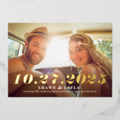 Memorable Date FOIL Wedding Save The Date Card | Zazzle