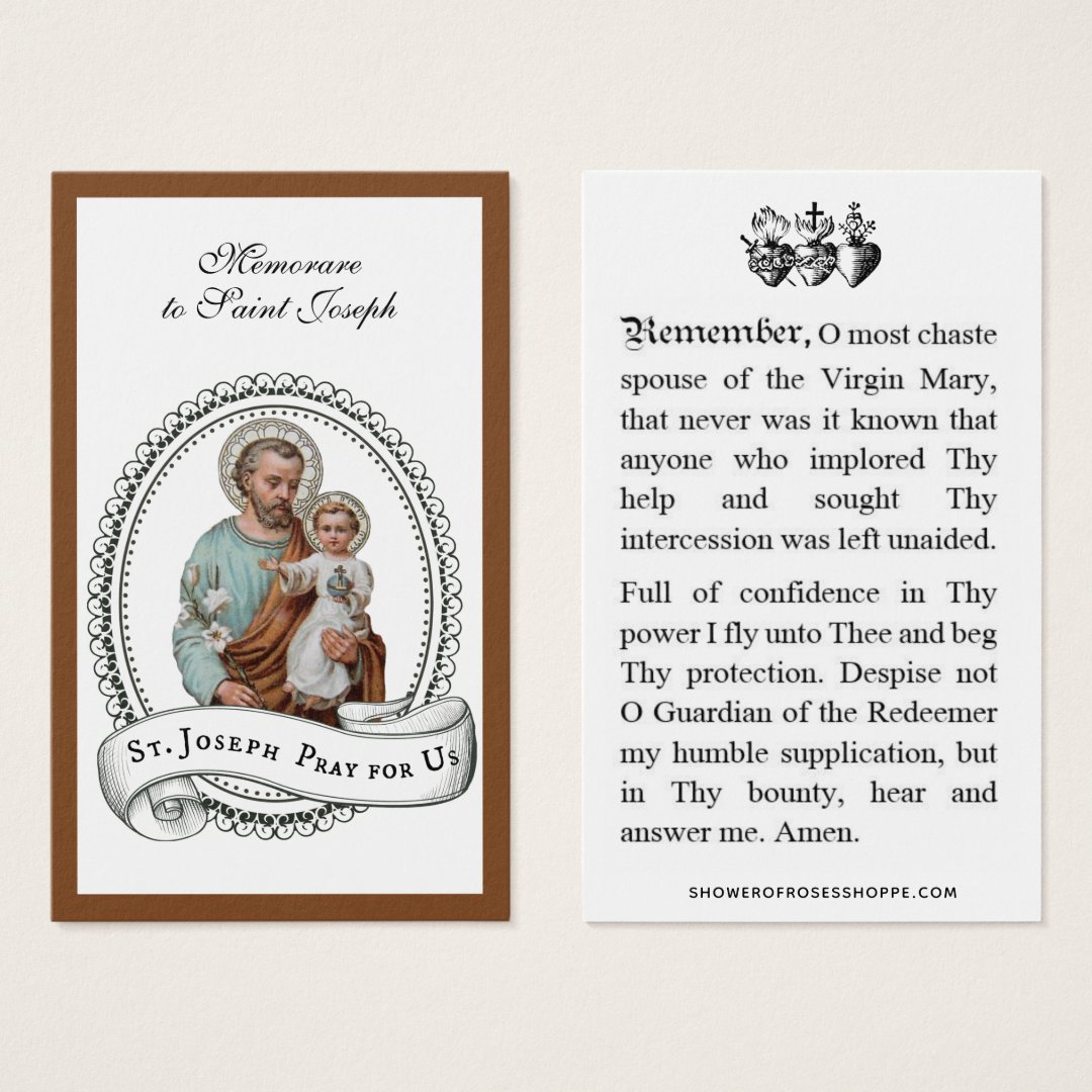 Memorare Prayer St. Joseph & Jesus Holy Card | Zazzle