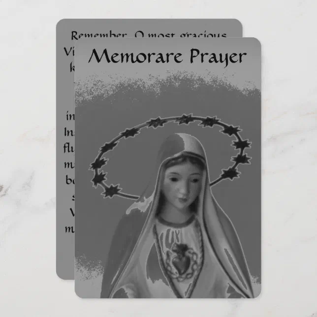 Memorare Prayer to the Virgin Mary Flat Card | Zazzle