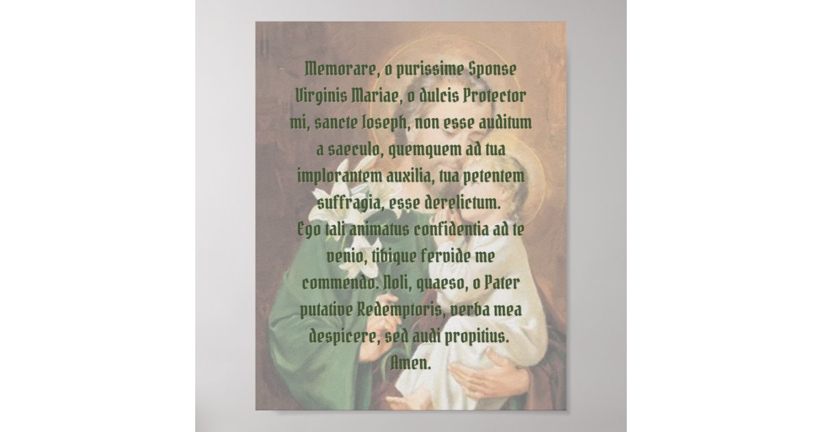 Memorare to St Joseph Poster | Zazzle