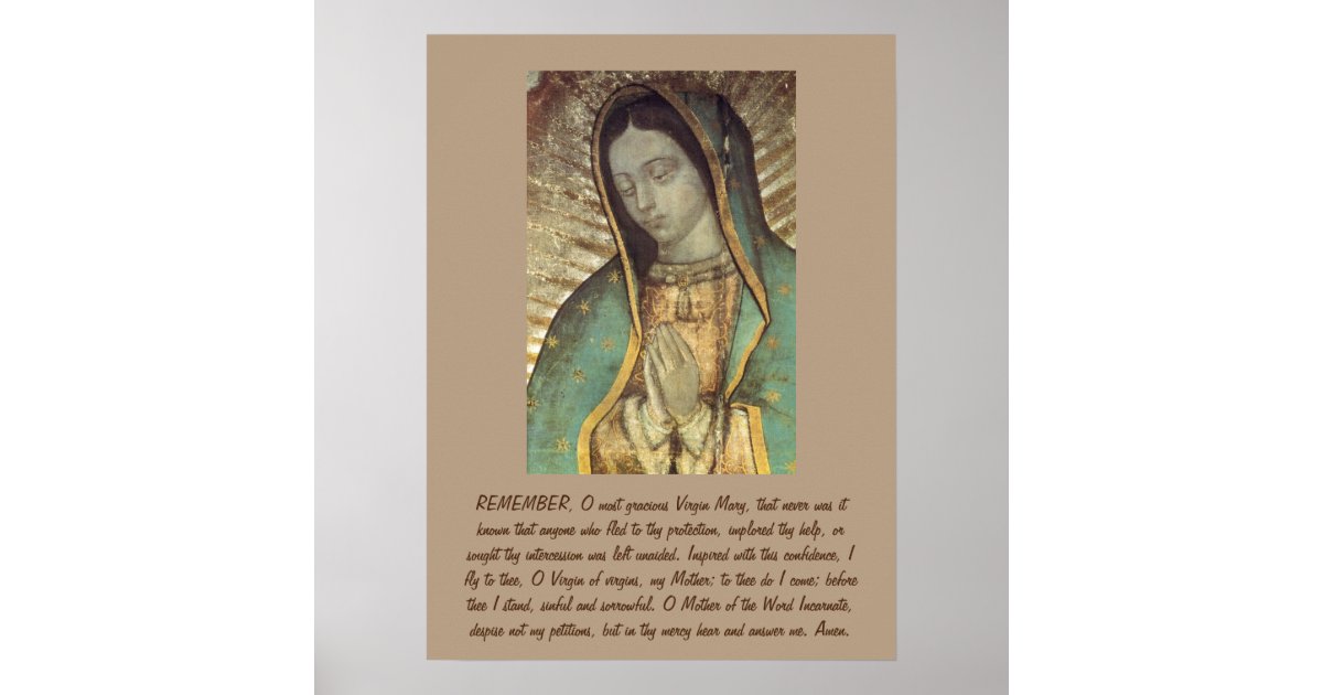 Memorare To The Blessed Virgin Poster | Zazzle