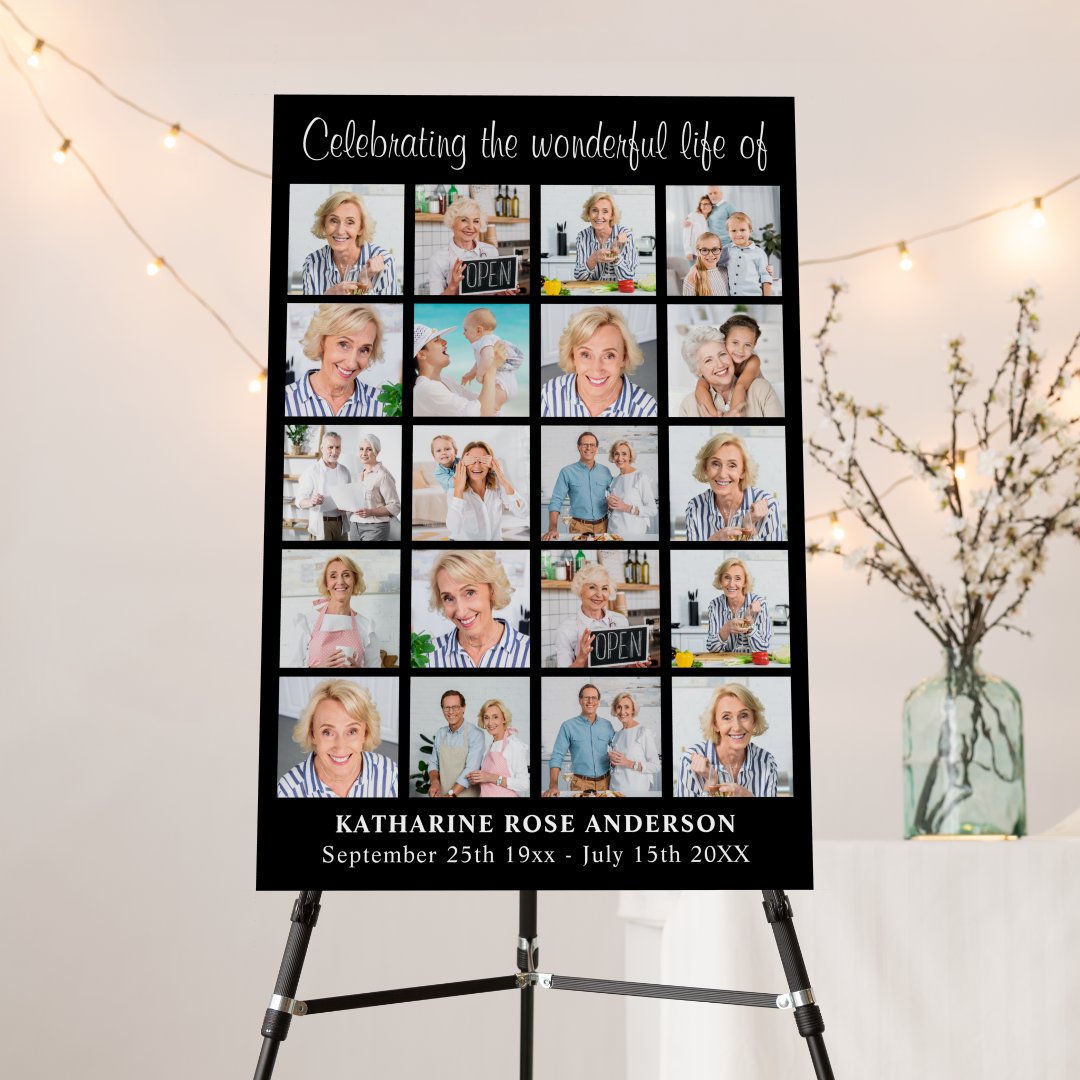 Memorial 20 Photo Celebration Of Life Funeral Foam Board | Zazzle
