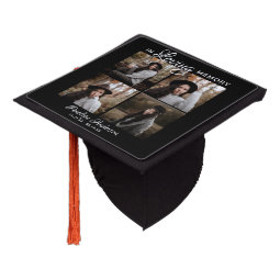 Memorial 4 Photo Collage Graduation Cap Topper | Zazzle