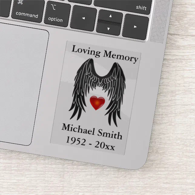 Memorial Angel Wings Vinyl Car Decal Window | Zazzle