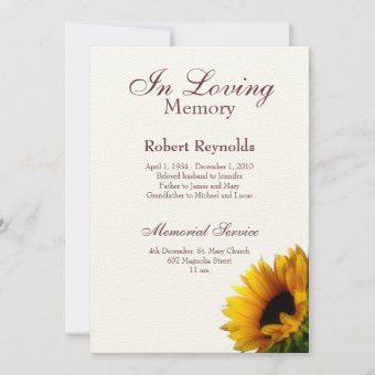 Memorial / Announcement | Zazzle