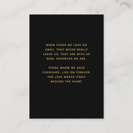 Memorial Black Funeral In memoriam Wake Card | Zazzle