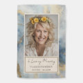 Memorial Blue and Gold Photo Funeral Garden Flag | Zazzle