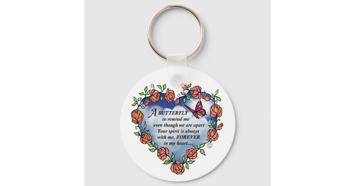 Memorial Butterfly Poem Keychain | Zazzle