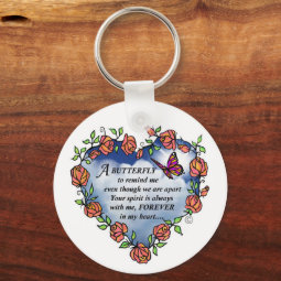 Memorial Butterfly Poem Keychain | Zazzle