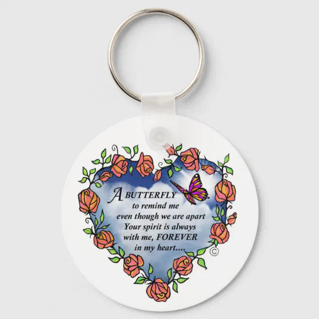 Memorial Butterfly Poem Keychain | Zazzle