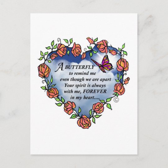 Memorial Butterfly Poem Postcard | Zazzle.com