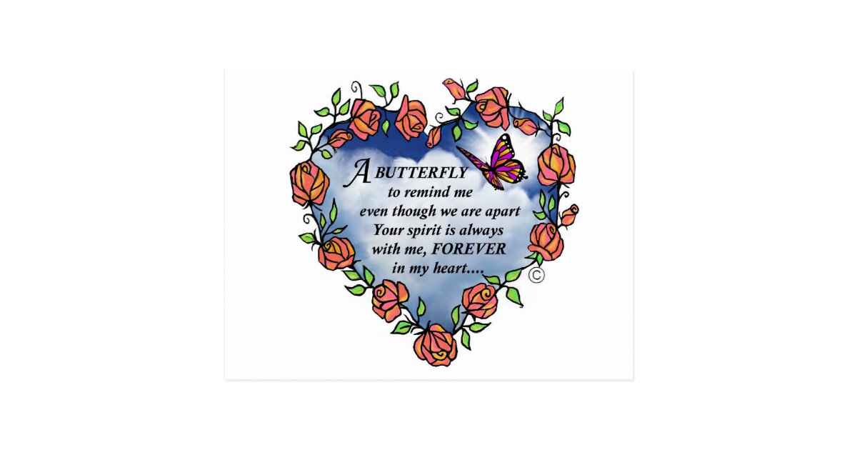 Memorial Butterfly Poem Postcard | Zazzle.com