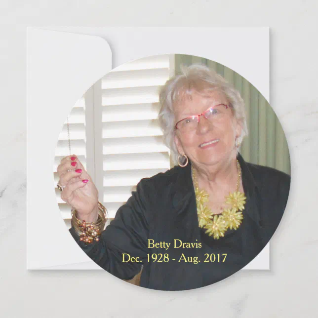 Memorial Card, Passed away notice, Funeral, Death Invitation | Zazzle