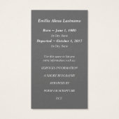 memorial cards white flourish | Zazzle