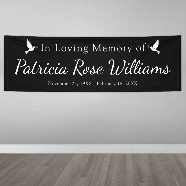 Memorial Celebration of life | In Loving Memory Banner | Zazzle