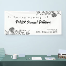 Memorial Celebration of life | In Loving Memory Banner | Zazzle