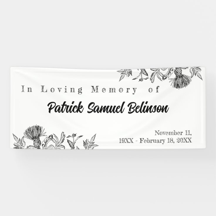 Memorial Celebration of life | In Loving Memory Banner | Zazzle