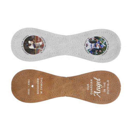 Memorial Custom 2 Photo In Loving Memory Baseball | Zazzle