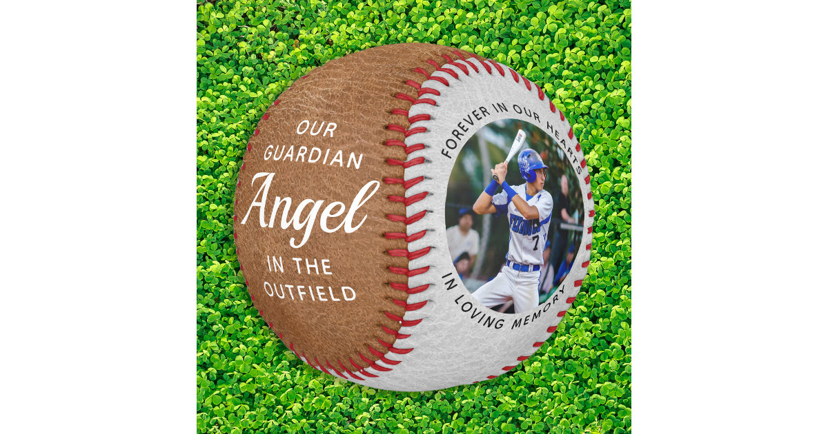 Memorial Custom 2 Photo In Loving Memory Baseball | Zazzle