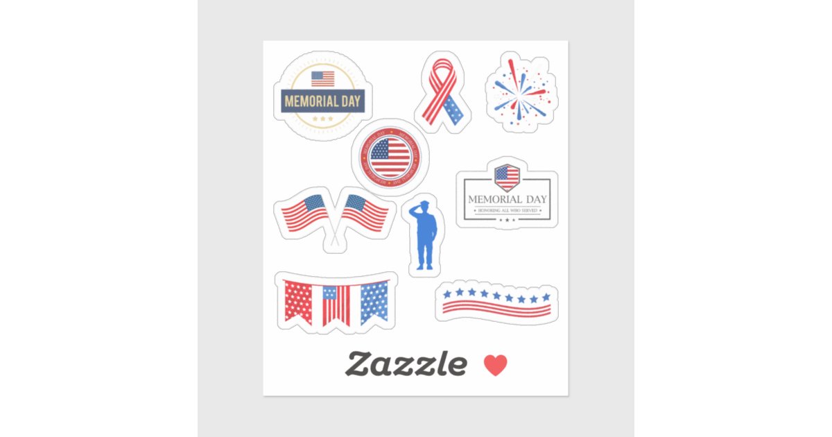 Memorial Day Stickers | Zazzle