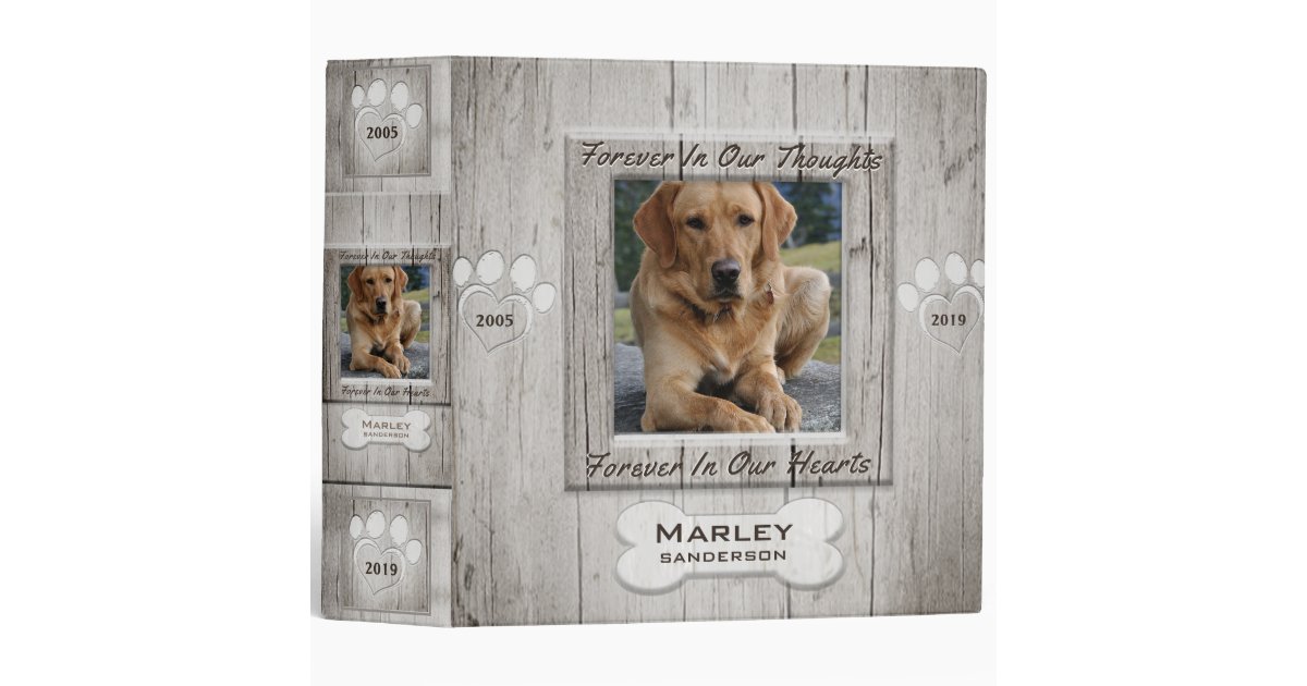 Memorial Dog Album Custom 3 Ring Binder | Zazzle