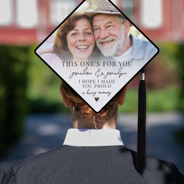 Memorial Elegant Graduate Photo Graduation Cap Topper | Zazzle