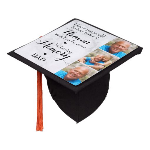 Memorial Elegant Personalized 3 Photo Collage Graduation Cap Topper ...