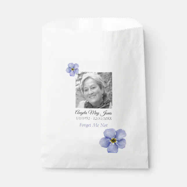 Memorial Forget Me Not Funeral Favor Bag | Zazzle