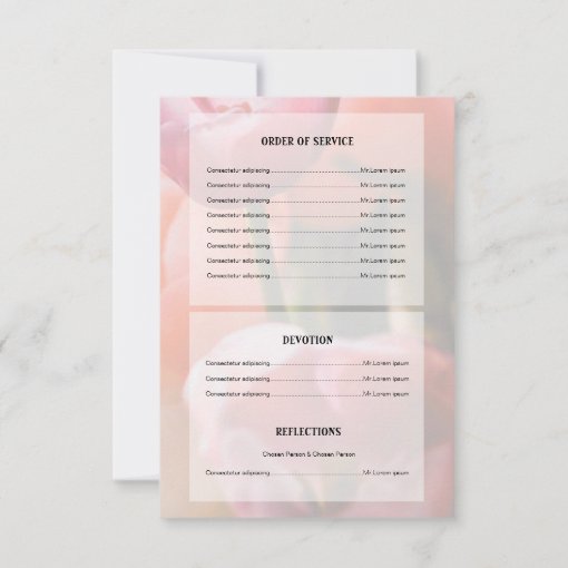 Memorial Funeral Card With Floral Background | Zazzle