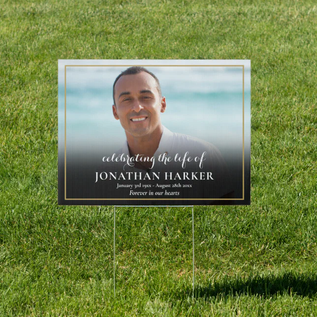 Memorial Funeral Celebration of Life Photo Sign | Zazzle