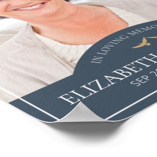 Memorial Funeral Classic Birds Photo Remembrance Poster | Zazzle