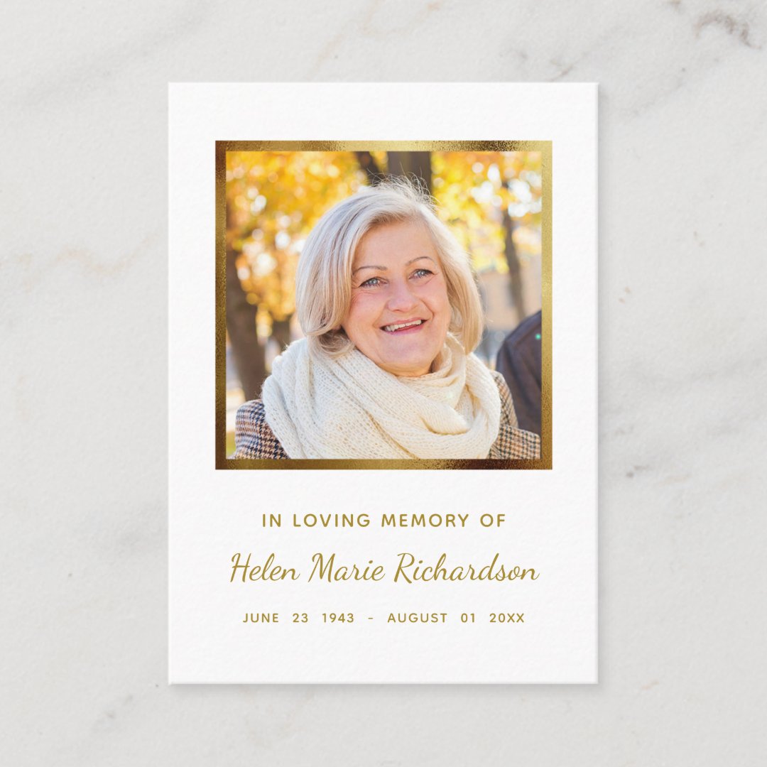 Memorial Funeral In memoriam Wake Viewing Card | Zazzle