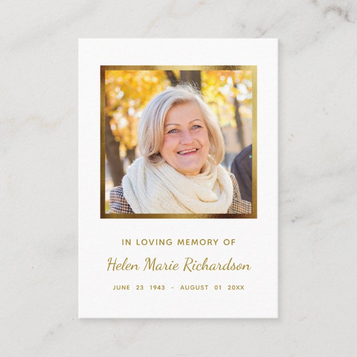 Memorial Funeral In memoriam Wake Viewing Card | Zazzle