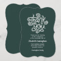 Memorial Funeral Modern Cursive Calligraphy Thank You Card | Zazzle