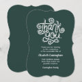 Memorial Funeral Modern Cursive Calligraphy Thank You Card | Zazzle