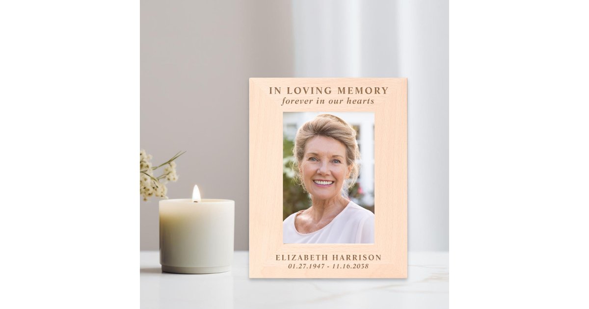 Memorial Funeral Photo Engraved Frames | Zazzle