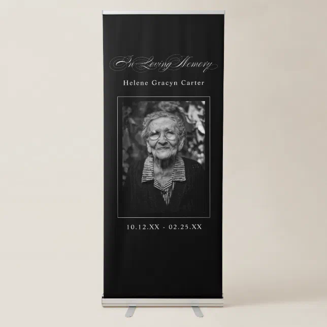 Memorial Funeral Photo In Loving Memory Retractable Banner | Zazzle