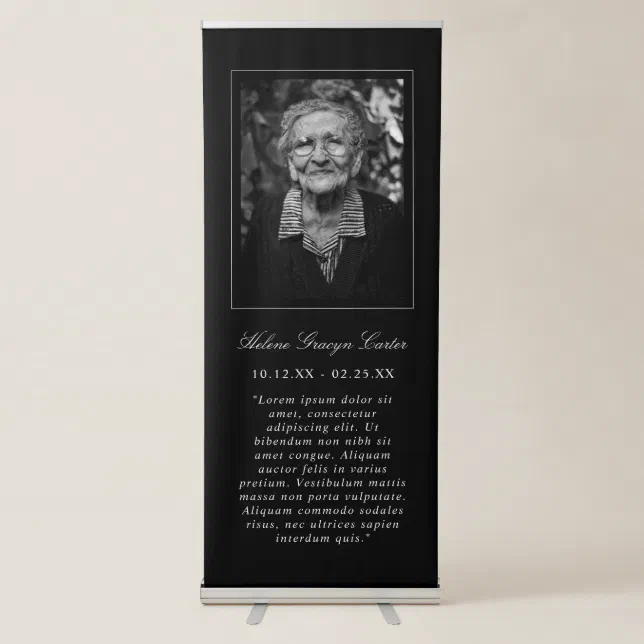 Memorial Funeral Photo Prayer or Quote Retractable Banner | Zazzle