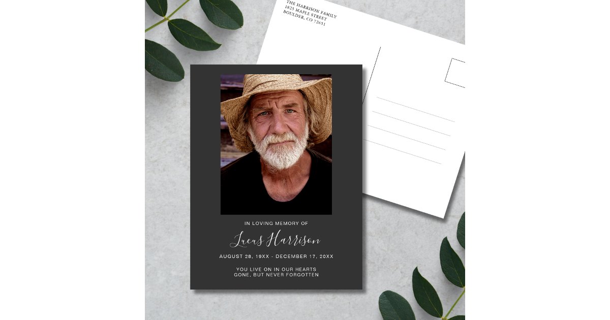 Memorial Funeral Photo Tribute Postcard | Zazzle