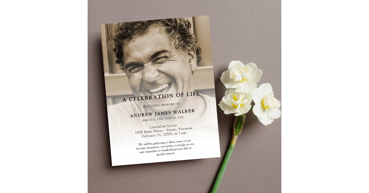 Memorial Funeral Photo Tribute Postcard | Zazzle